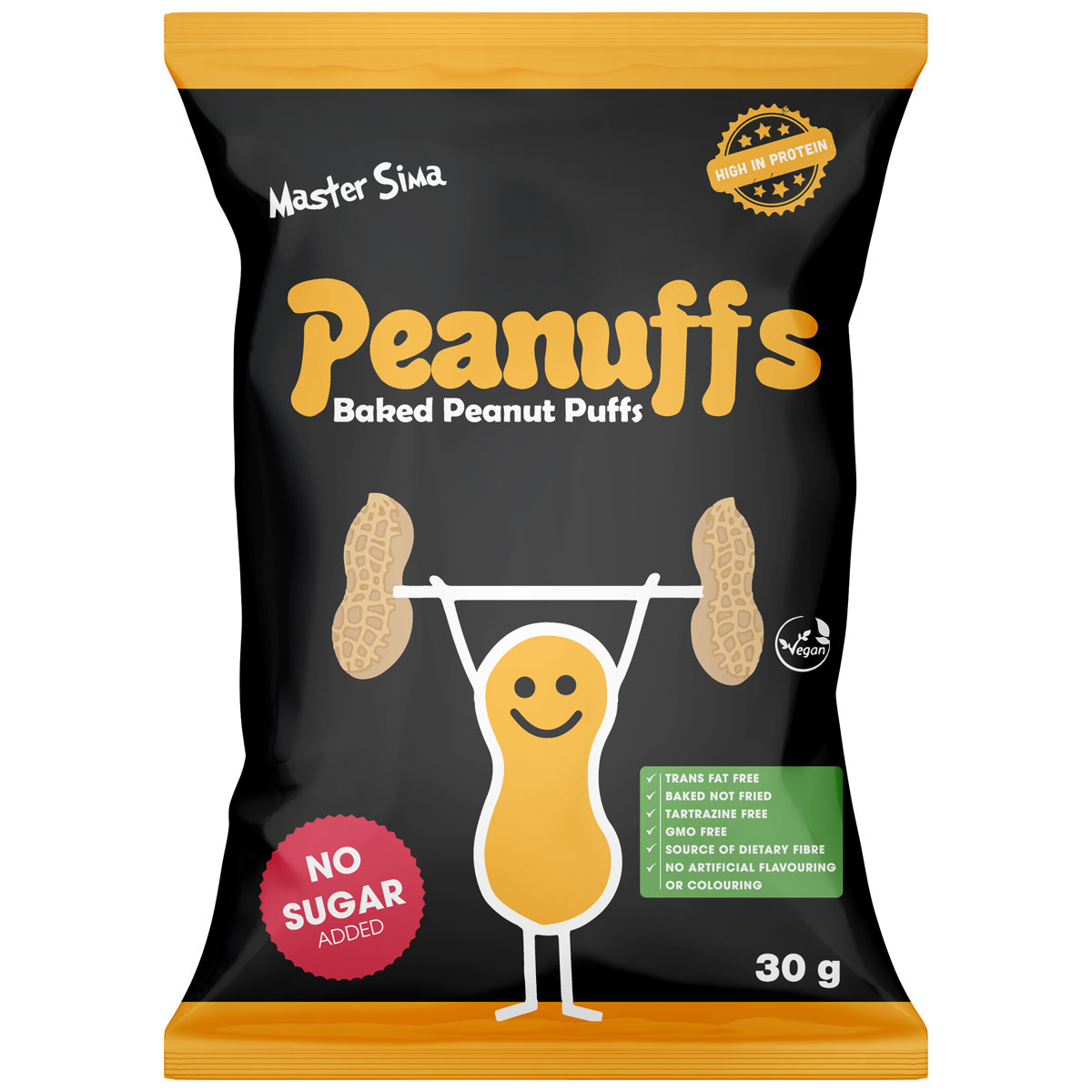 Master Sima – Peanuffs No Sugar – Baked Peanut Puffs 30g – KD FOODS